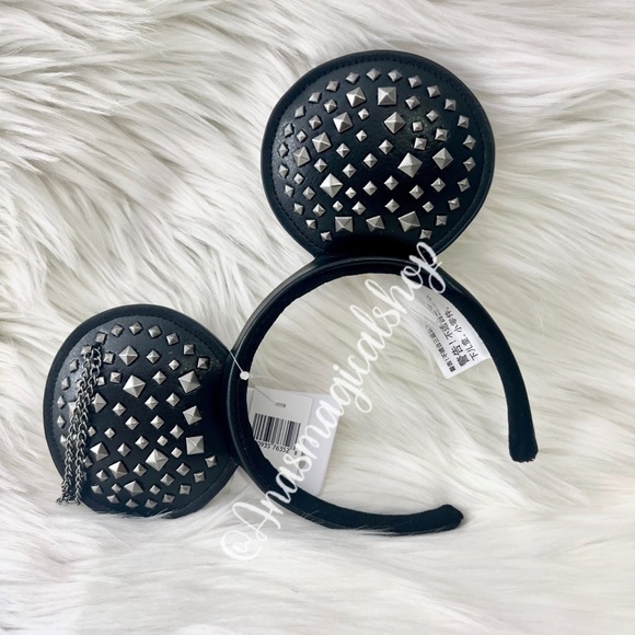 Disney | Accessories | Disney Parks Mickey Mouse Faux Leather Studded Ears Headband | Poshmark